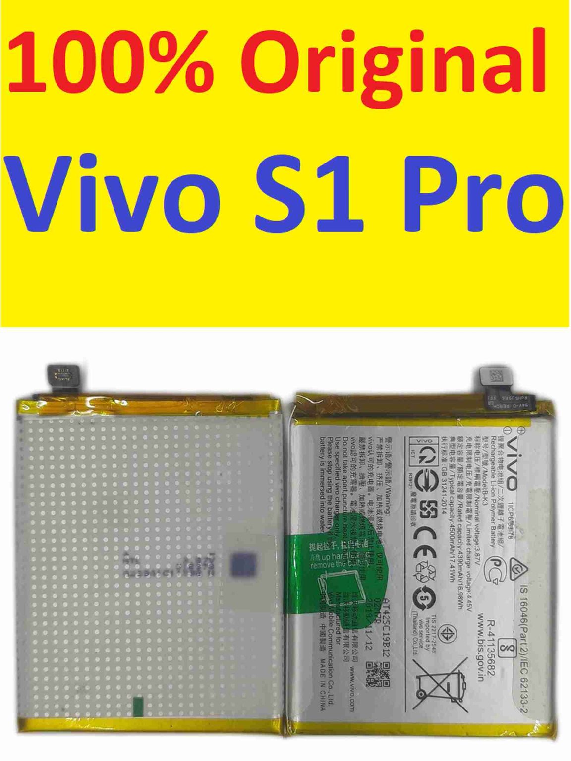 100% Original Vivo S1 Pro Battery